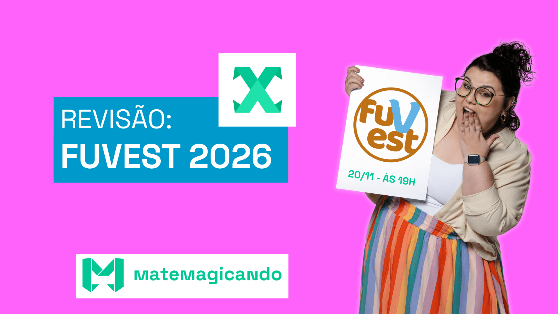 REVISÃO FUVEST 2026: aulão via YouTube - Matemagicando
