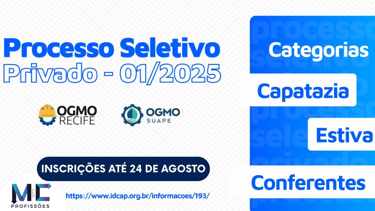 Publicado o Edital do Concurso OGMO-PE 2025: 722 Vagas para os Portos ...
